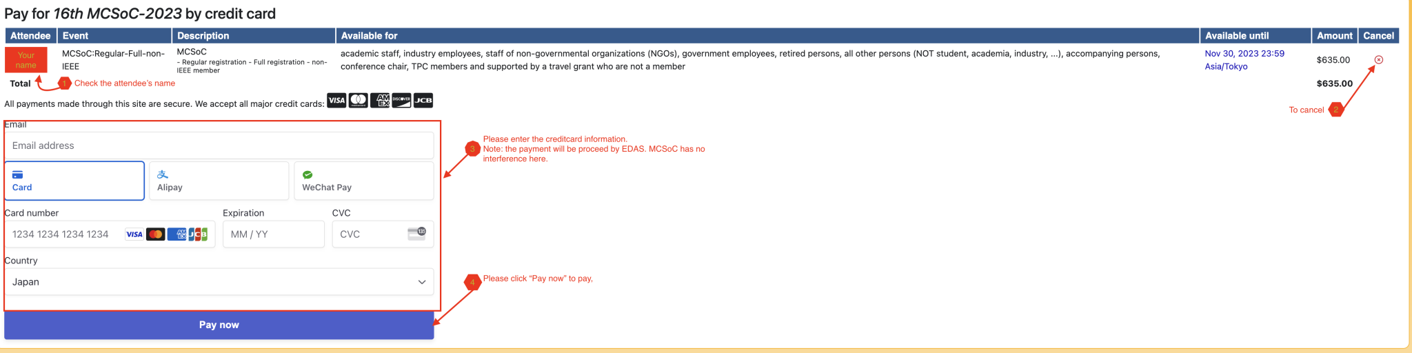 EDAS Registration Guidance – 18th IEEE MCSoC-2025